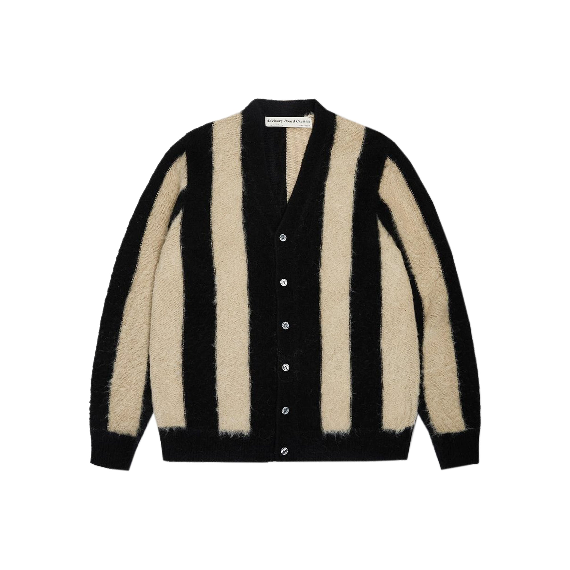 Advisory Board Crystals Mens Fuzzy Stripe Cardigan Sweater – Extra Butter