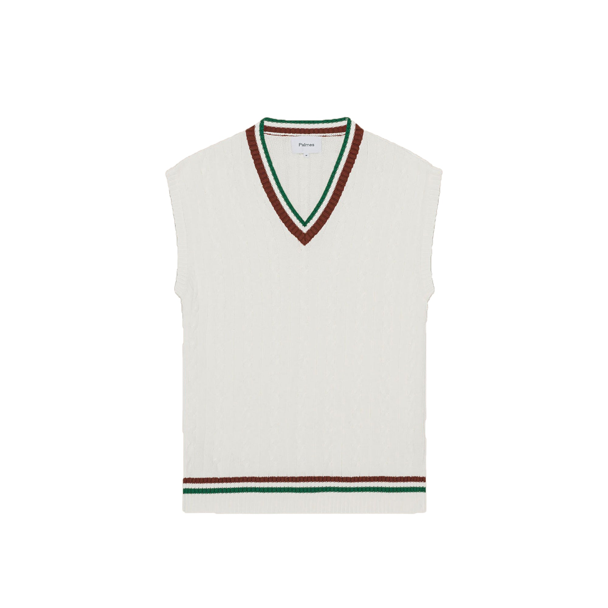 Palmes Mens James Knitted Vest 'White' – Extra Butter