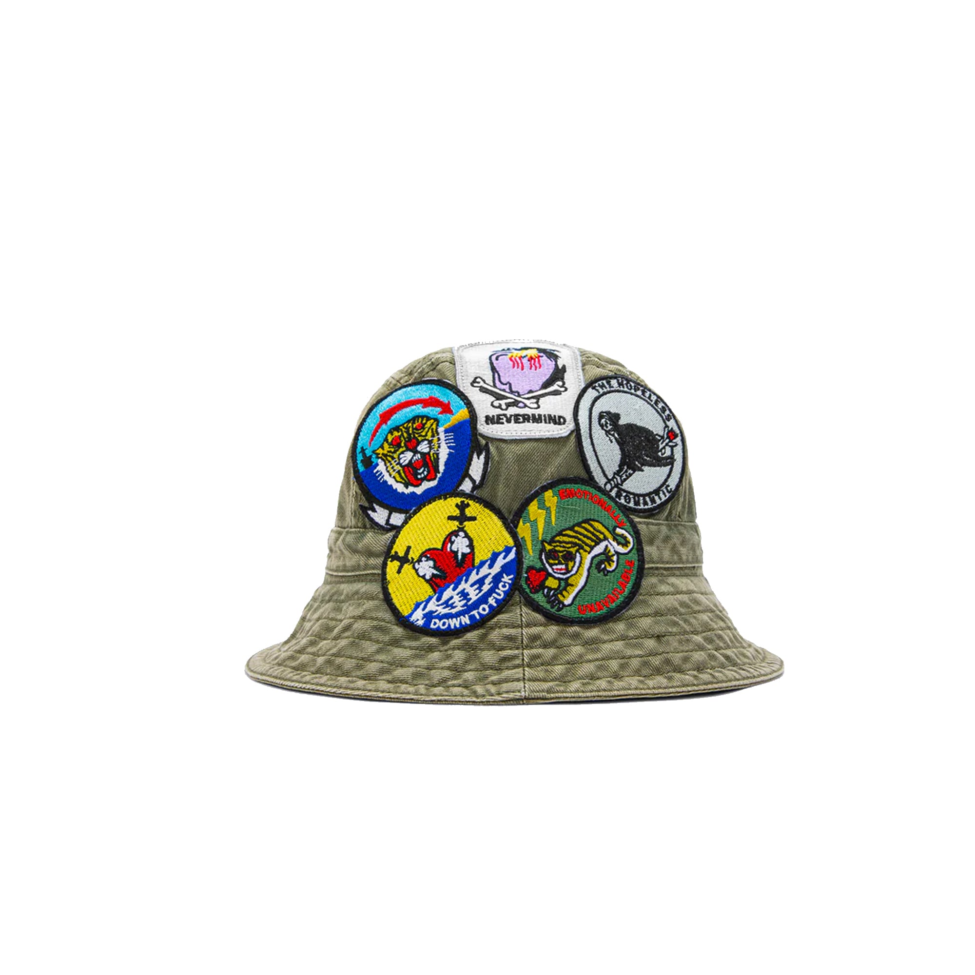Emotionally Unavailable Patches Bucket Hat – Extra Butter